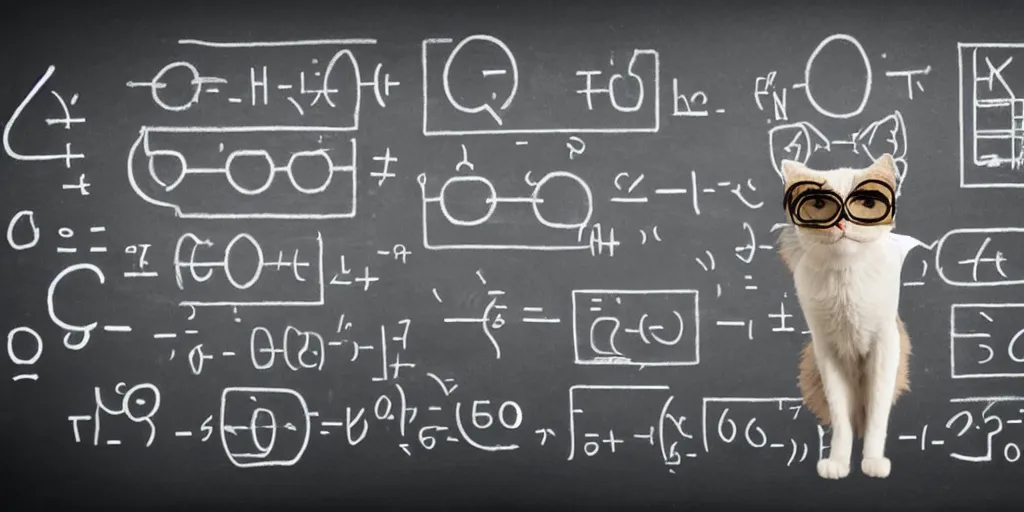 a very smart scientist CAT, wearing glasses surrounded | Stable ...