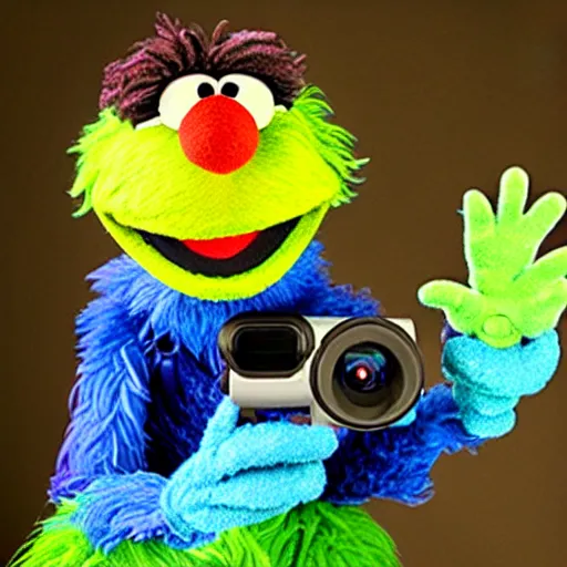 trail cam footage of Grover the Muppet, Grover on | Stable Diffusion