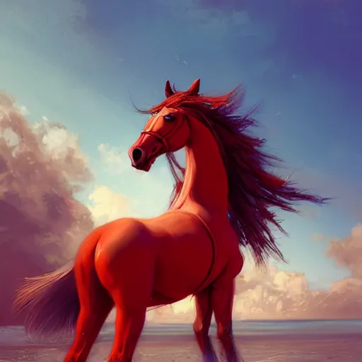 beautiful commission of an anthropomorphic horse | Stable Diffusion