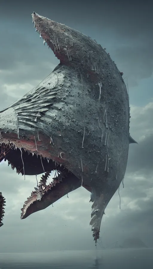 a beautiful painting of a godzilla fish, octane | Stable Diffusion ...