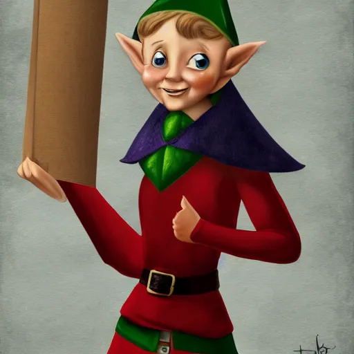 An old female elf holding a scroll, storm background, | Stable ...