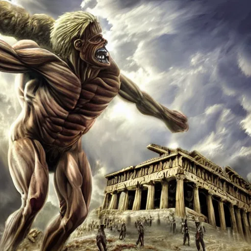 Ultra Realistic Titan from attack on Titan attacking | Stable Diffusion ...