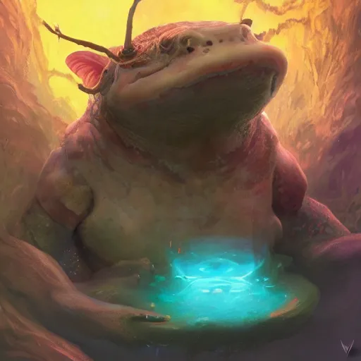 Anthropomorphized Axolotl casting epic spell, magic | Stable Diffusion ...