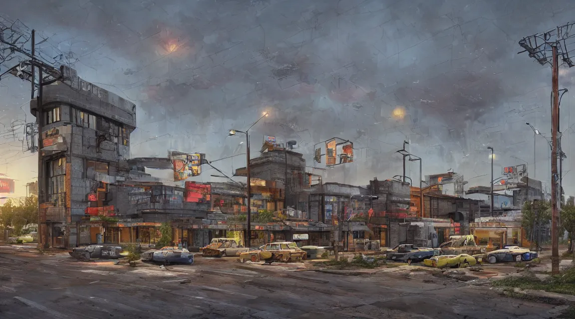 Post Apocalyptic police station, building, urban | Stable Diffusion ...