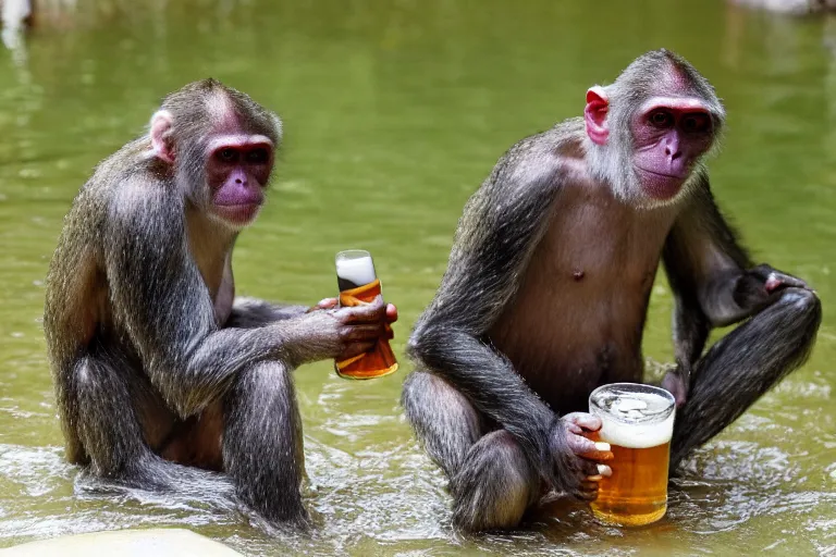 monke bathing in beer | Stable Diffusion | OpenArt