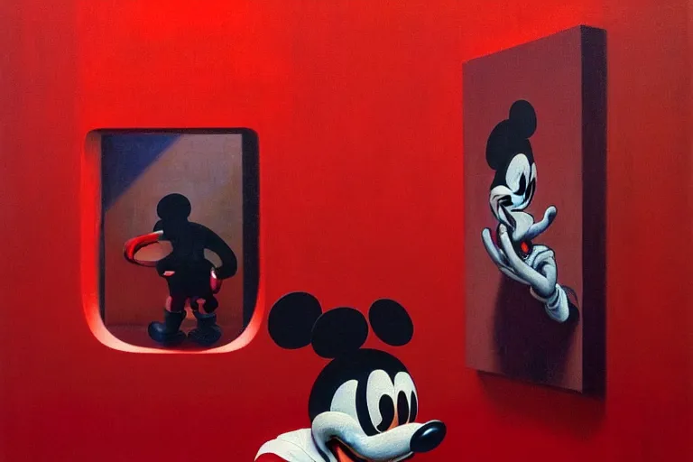 only with red, red thieves with mickey mouse donald | Stable Diffusion ...