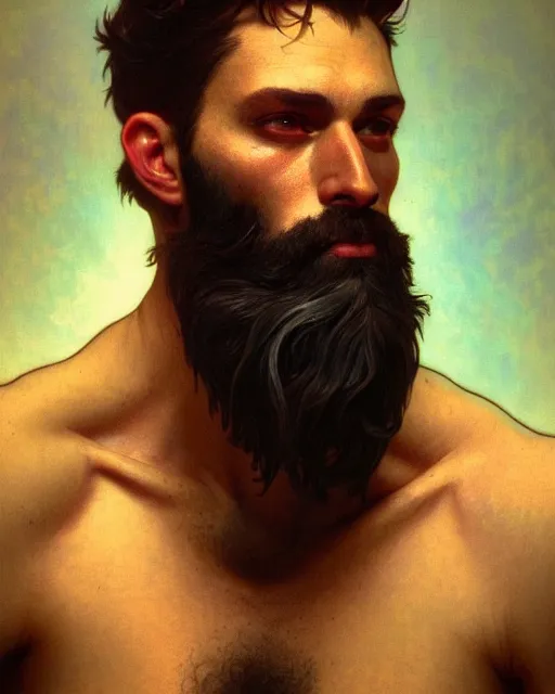 a beautifully studio posed portrait of a shirtless man | Stable ...