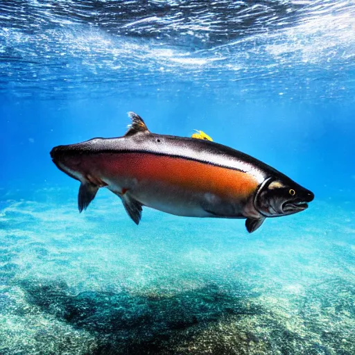 photograph of a live salmon wearing a cowboy hat, | Stable Diffusion ...