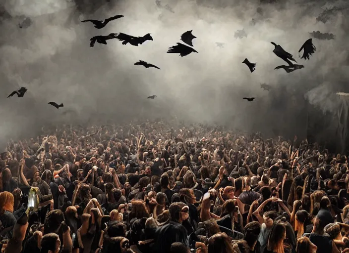 a rave of ravens, claustrophobic, party, a lot of | Stable Diffusion ...