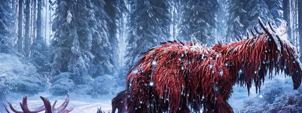 large sabretooth mammoth moose hybrid with shiny blue | Stable ...