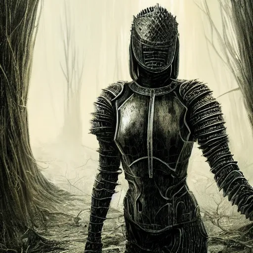 female knight treking in the swamp, dressed, blonde | Stable Diffusion ...