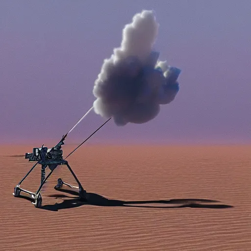 a catapult launching a nuclear bomb, desert, ultra | Stable Diffusion ...