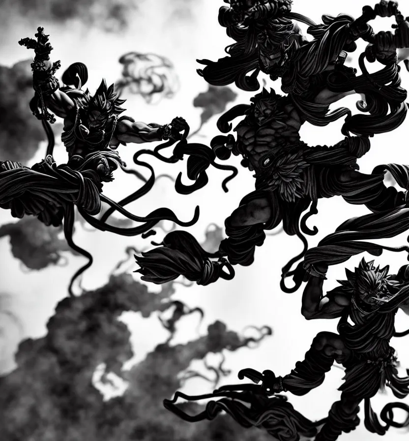 sun wukong myth clouds, smoke by chen uen yoji | Stable Diffusion | OpenArt