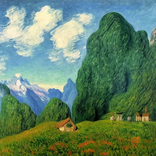 achingly beautiful painting of alpine swiss mountains | Stable Diffusion