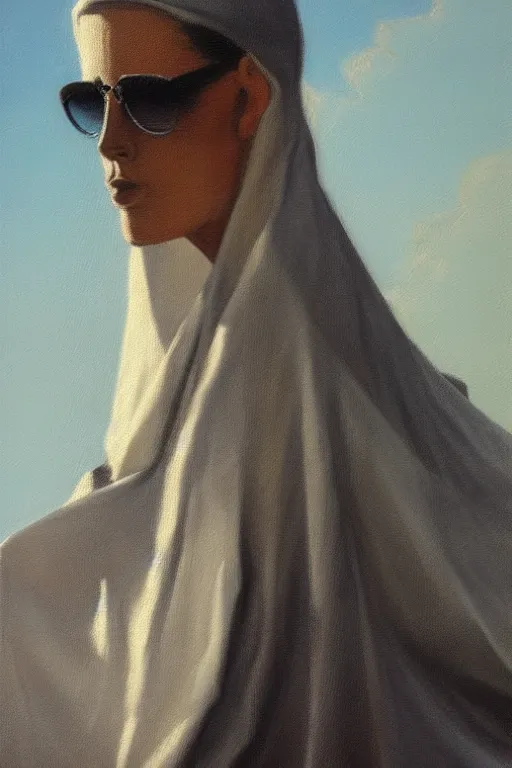 a cloth ghost wearing sunglass, painting by by ralph | Stable Diffusion ...