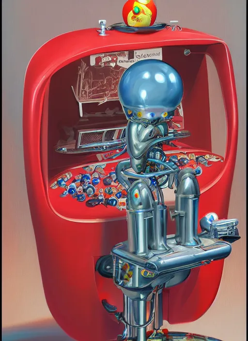 portrait of a red gumball machine robot, detailed, | Stable Diffusion ...