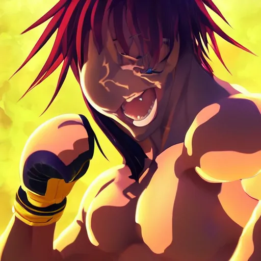 anime key visual of anubis as a boxer ready to take on | Stable Diffusion