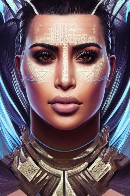 symmetry!! portrait of kim kardashian in the style of | Stable ...