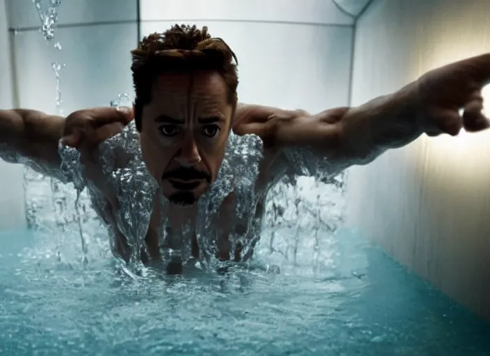 film still of Robert Downey Jr as Cobb falling into a | Stable ...