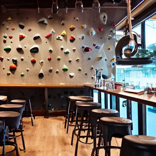 Bar inside a cool rock climbing gym | Stable Diffusion | OpenArt