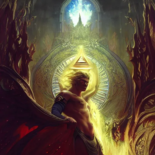 attractive male deity, casting dark magic, summoning | Stable Diffusion ...