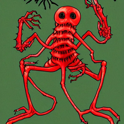 creepy long leg monster cover of roten flowers in a | Stable Diffusion ...