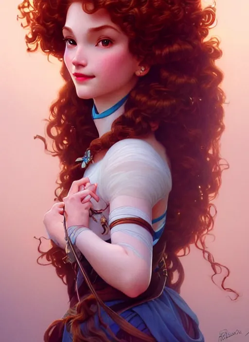 portrait of disney merida, intricate, elegant, highly | Stable ...