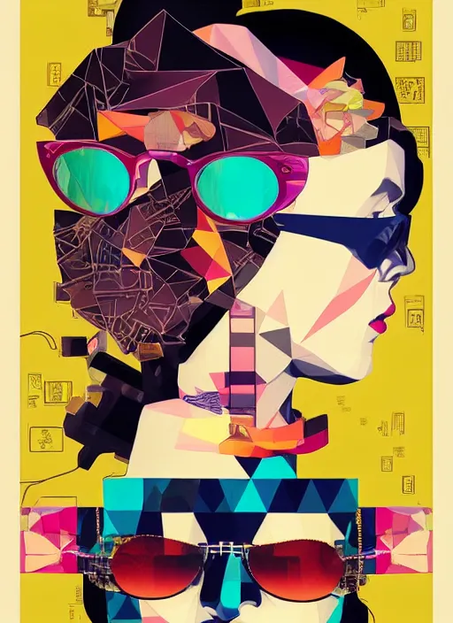 portrait of a lowpoly punk girl with a musicassette | Stable Diffusion ...