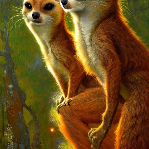 a portrait of a female red meercat wearing ornate | Stable Diffusion ...