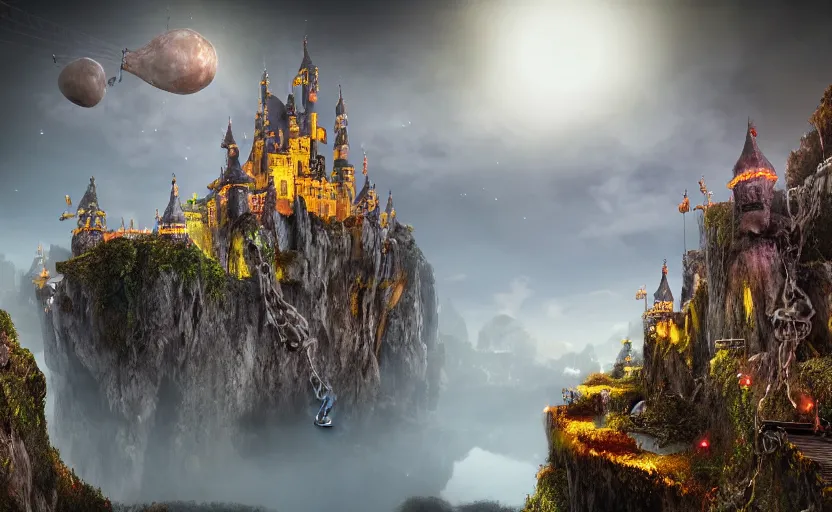 enchanted castle, hyper realistic cinematic view of | Stable Diffusion ...