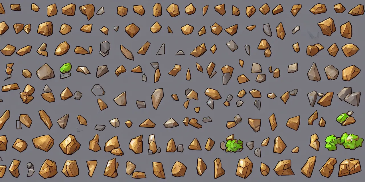 game asset sheet, 2 d sprite, stacked stones | Stable Diffusion | OpenArt
