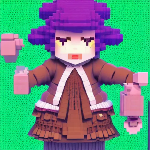 voxel modelling, isometric view, 1 6 bit colors, from | Stable ...