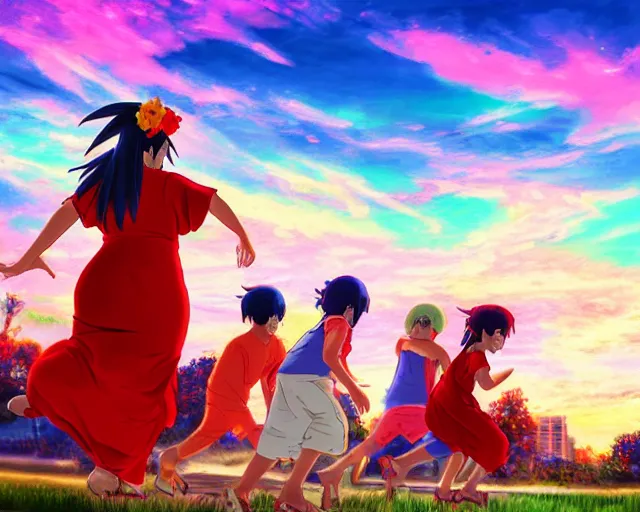 Hispanic Granny In A Red MuMu Throwing A Slide Sandal | Stable ...