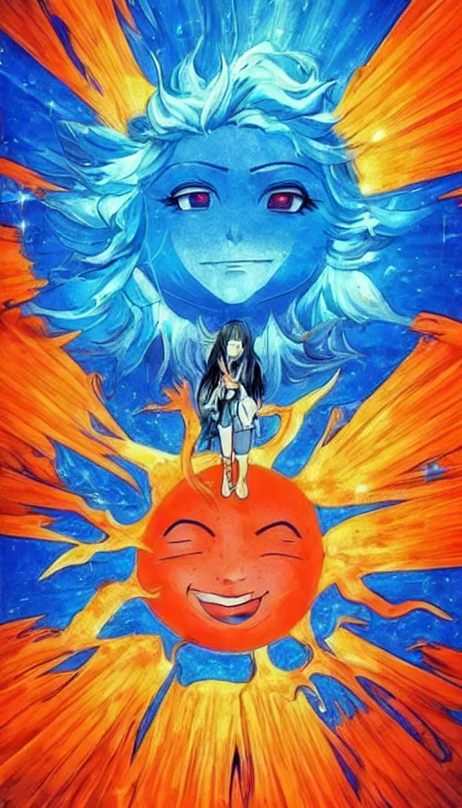 the sun, art, anime, bright light, positive vibes | Stable Diffusion ...