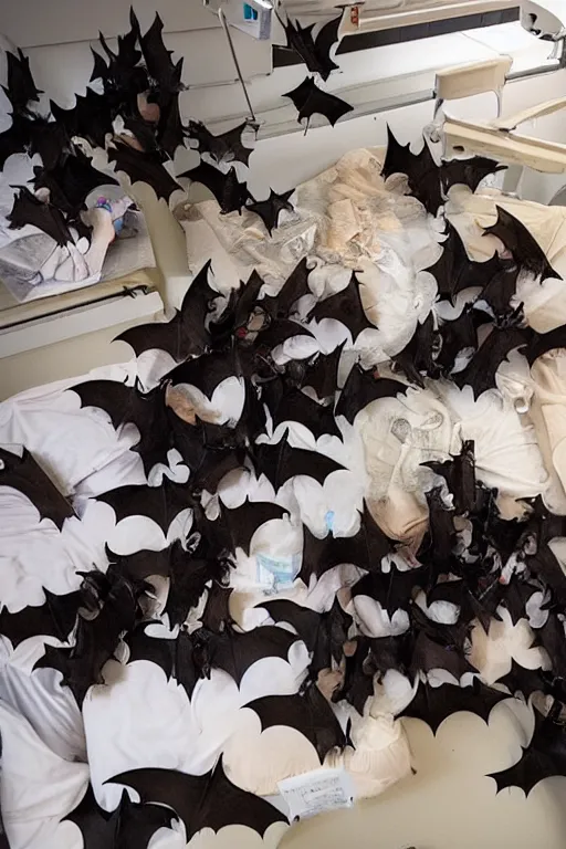 A photo of bats flying in a hospital bedroom, some | Stable Diffusion ...