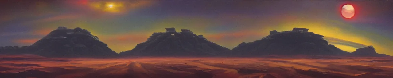 retro sci-fi oil painting of an alien landscape | Stable Diffusion ...