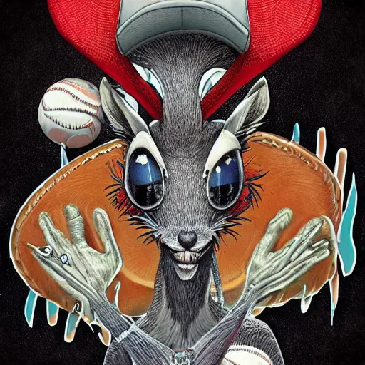 a dik dik monster with tattoos wearing a baseball hat, | Stable ...