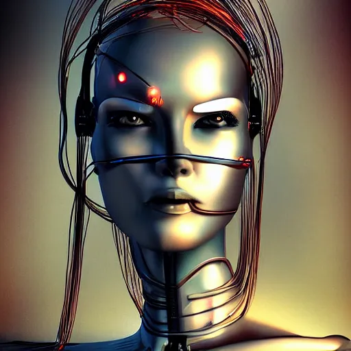 a shockingly beautiful cybernetic woman outside in the | Stable ...