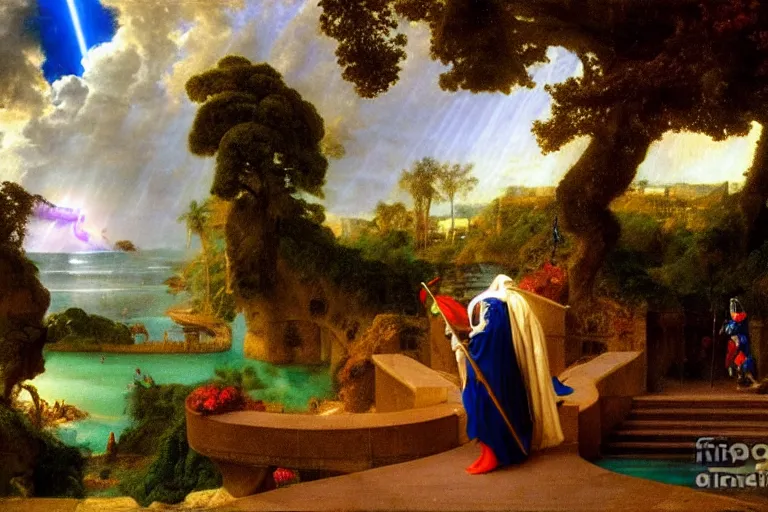 painting of napoleon sitting alone on a rock looking | Stable Diffusion ...