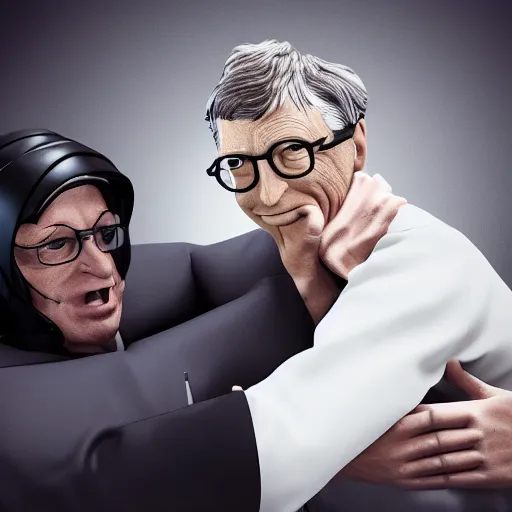 Bill Gates being strangled by Linux Tux, Bill Gates in | Stable ...