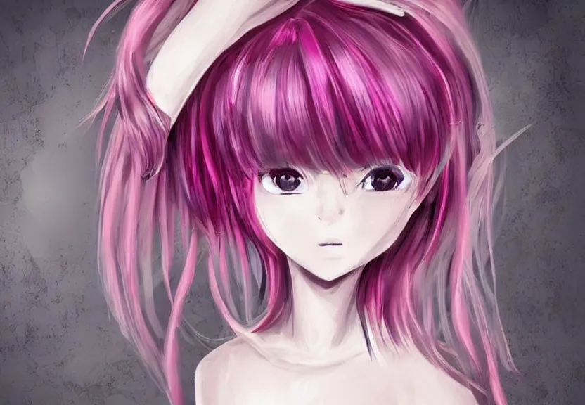 little android girl with eccentric pink haircut | Stable Diffusion ...