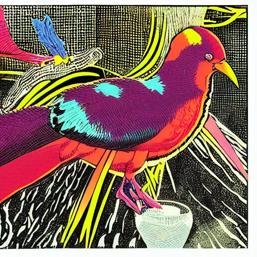 cmyk risograph print avian scorn cenobite | Stable Diffusion | OpenArt