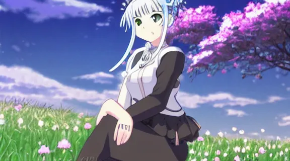 Chaika sitting in a field of Ghibli Clover | Big Moon | Stable ...
