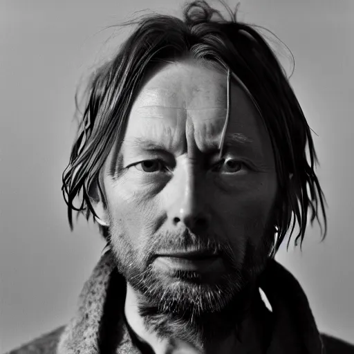 Thom Yorke singer songwriter long beard, a photo by | Stable Diffusion | OpenArt