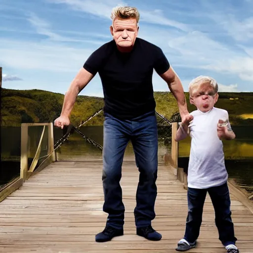 gordon ramsay throwing a child off a bridge | Stable Diffusion | OpenArt