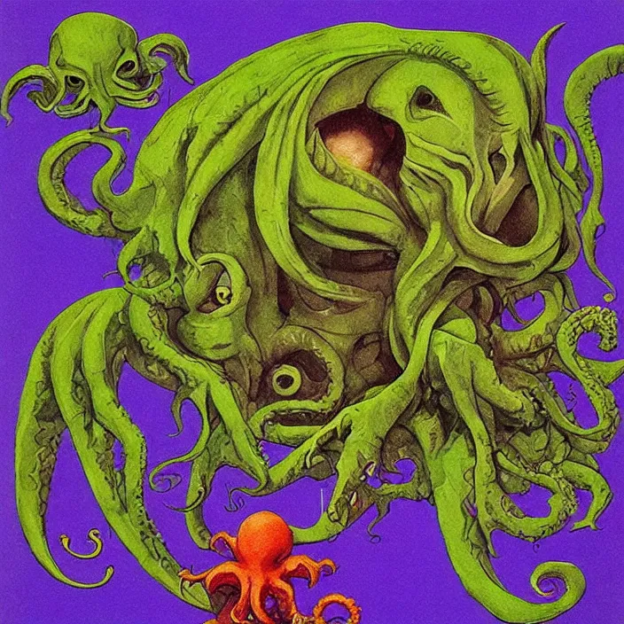 art by roger dean. cute cthulhu icon avatar | Stable Diffusion | OpenArt