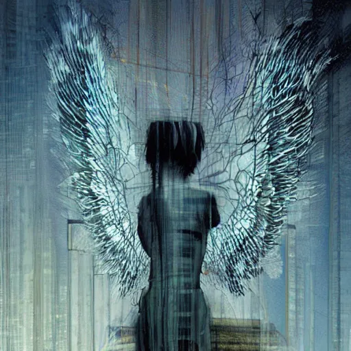 a digital angel made of source code protects the gate | Stable ...