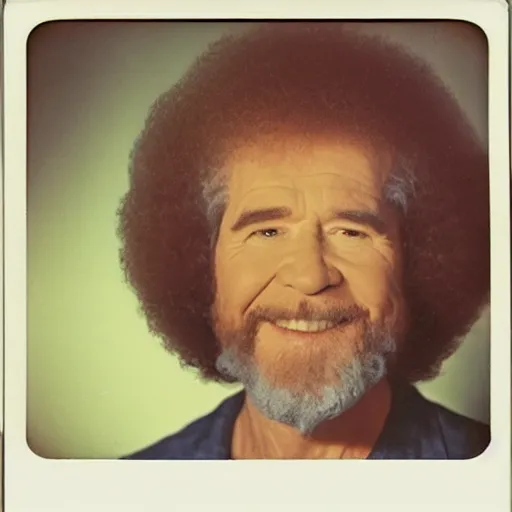 old polaroid photo of first contact with the bob ross | Stable ...
