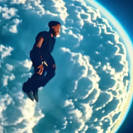 Travis Scott flying over Earth, 4k, Aubrey Powell, | Stable Diffusion ...
