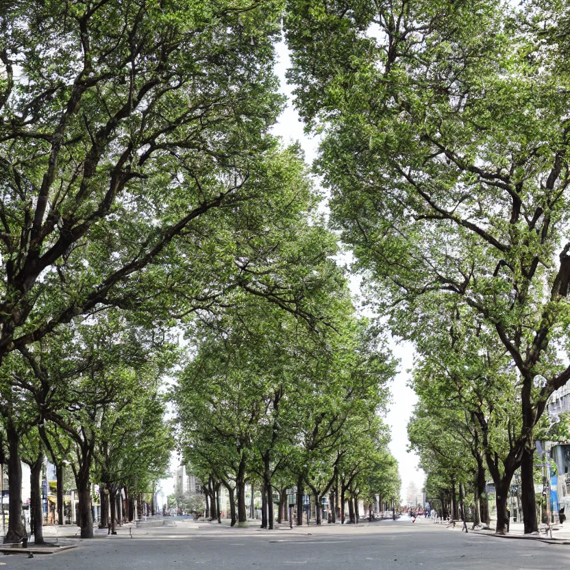 trees growing in the street of a big city | Stable Diffusion | OpenArt
